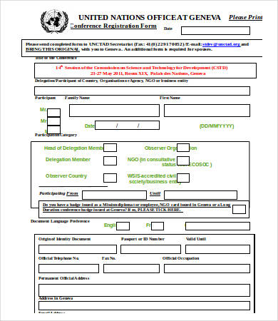 14+ Printable Registration Form Templates - PDF, DOC