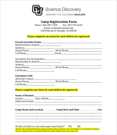 14+ Printable Registration Form Templates - PDF, DOC