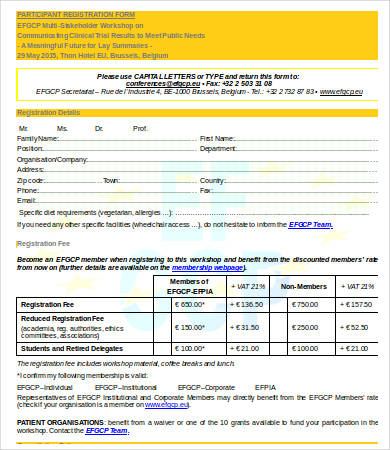 14+ Printable Registration Form Templates - PDF, DOC