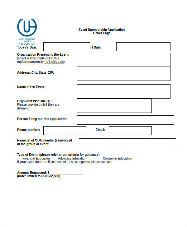 8+ Sponsorship Application Templates – Free Sample, Example, Format ...