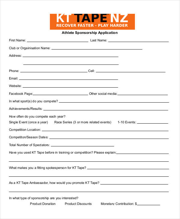 8+ Sponsorship Application Templates – Free Sample, Example, Format ...