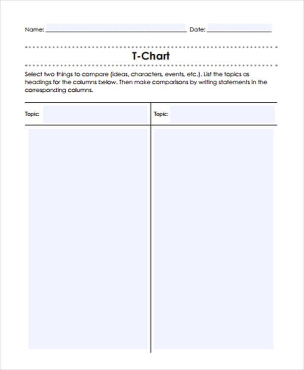 T Chart Templates 6 Free Word Excel PDF Format Download