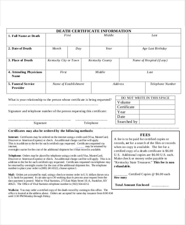9+ Death Certificate Template – Free Sample, Example Format Download!