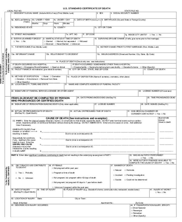 9+ Death Certificate Template – Free Sample, Example Format Download!