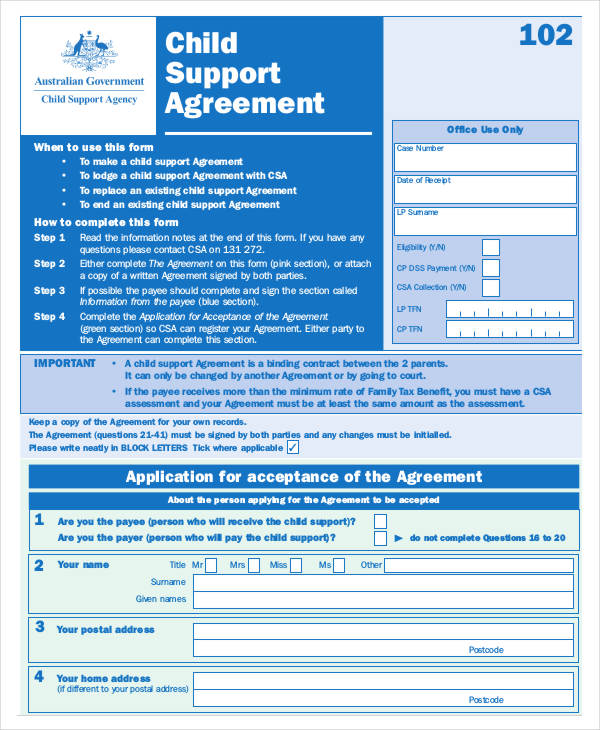 15+ Child Support Agreement Templates - PDF, DOC