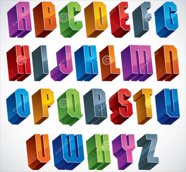 Full Page Printable 3d Letters Template