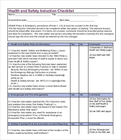 17+ Sample Induction Checklist Template - PDF, Word Format Download