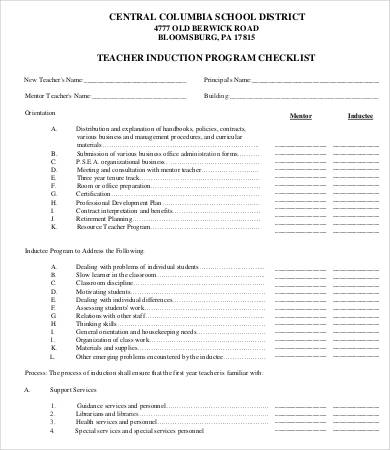 17+ Sample Induction Checklist Template - PDF, Word Format Download