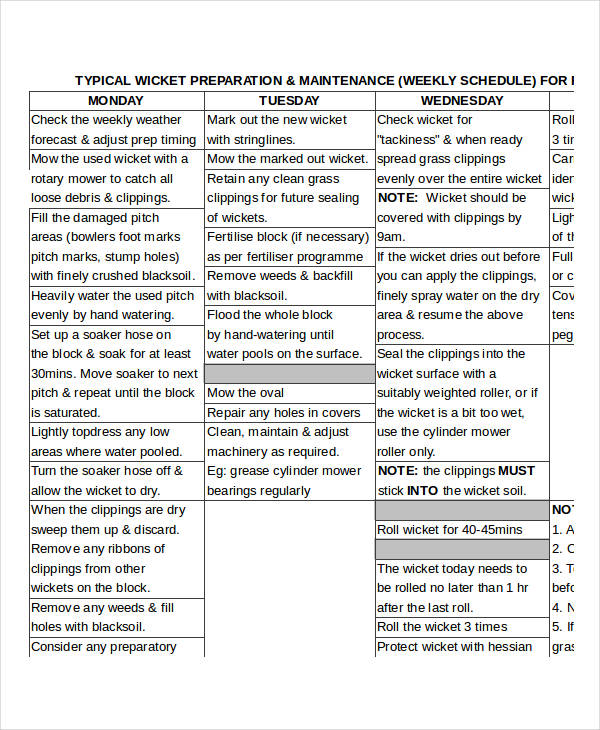Excel Weekly Schedule Templates - 8+ Free Excel Documents Download