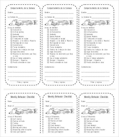 12+ Child Behavior Checklist Template - PDF Documents Download
