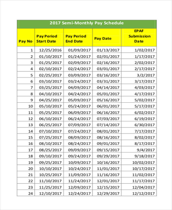 9 Payroll Schedule Templates Word Docs