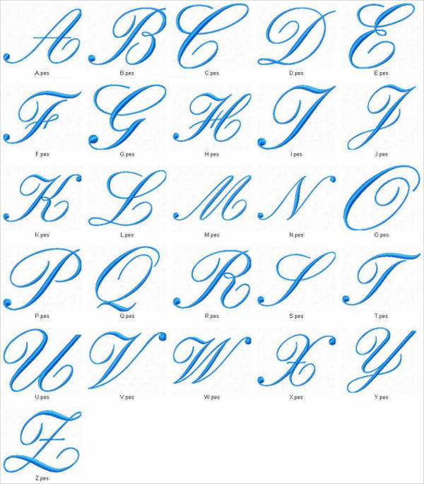 9 Fancy Cursive Letters JPG Vector EPS AI Illustrator