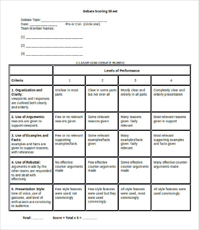 Score Sheet Template - 29+ Free Word, PDF Documents Download