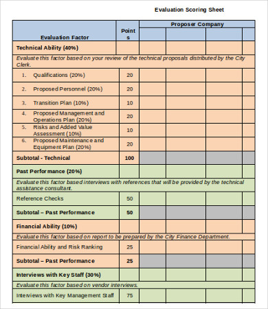 Score Sheet Template - 29+ Free Word, PDF Documents Download