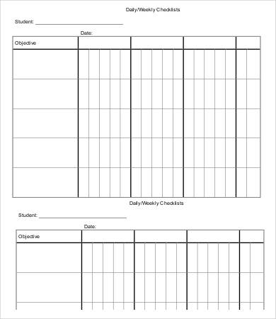 Weekly Checklist Template - 14+ Word, PDF Documents Download