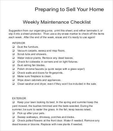 Weekly Checklist Template - 14+ Word, PDF Documents Download