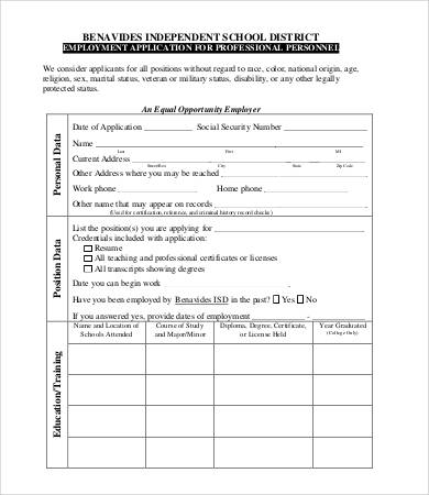 13+ Printable Job Application Templates in Word | Google Docs | Apple ...