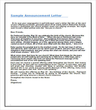 Announcement Letter - 14+ Free Word, PDF Documents Download