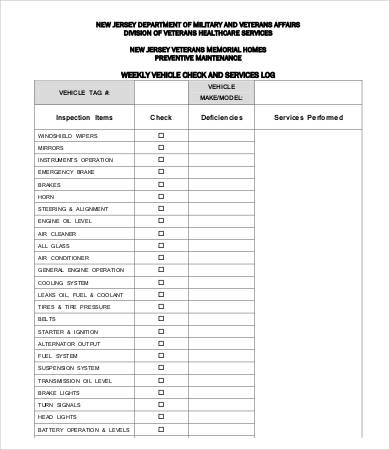 Vehicle Checklist Template - 23+ Word, PDF Documents Download