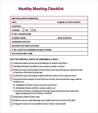 Meeting Checklist Template - 17+ Free Word, PDF Documents Download