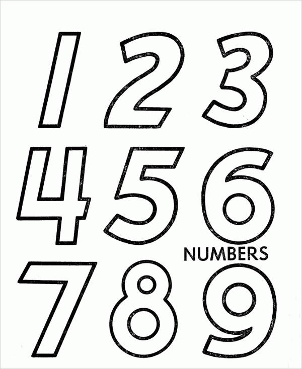 8+ Number Coloring Pages