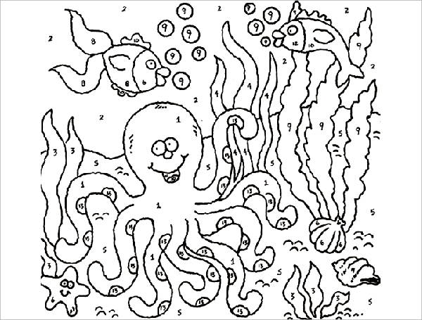8+ Number Coloring Pages