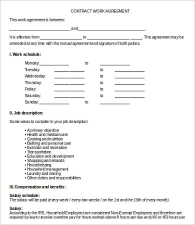 Work Agreement Template - 37+ Free Word, PDF Documents Download