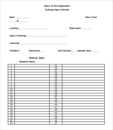 Training Sign In Sheet Template - 16+ Free Word, PDF Documents Download
