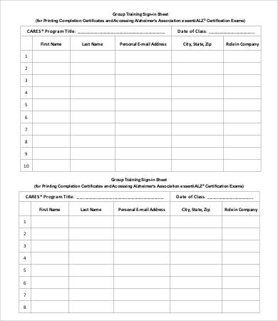 Training Sign In Sheet Template - 16+ Free Word, PDF Documents Download