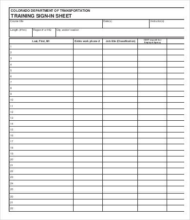 Training Sign In Sheet Template - 16+ Free Word, PDF Documents Download