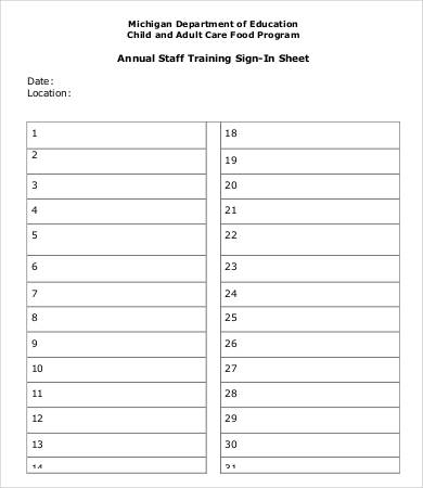 Training Sign In Sheet Template - 16+ Free Word, PDF Documents Download