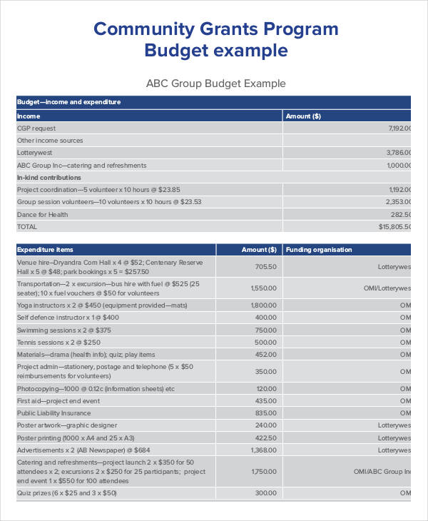 Program Budget Template - 10+ Sample, Examples