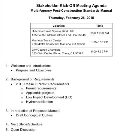 Kickoff Meeting Agenda Template - 9+ Free Sample, Example, Format