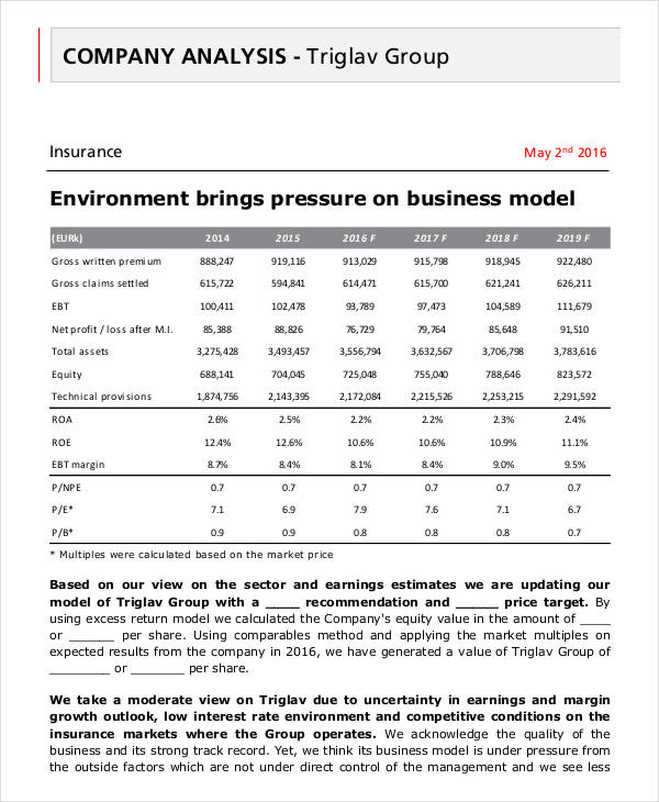 10+ Company Analysis Template - Free PDF,Google Docs, Apple Pages, MS ...