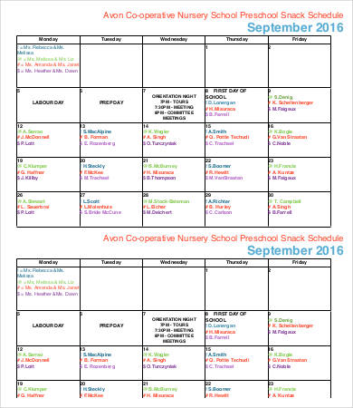 Preschool Schedule Template - 8+ Free Word, PDF Documents Download