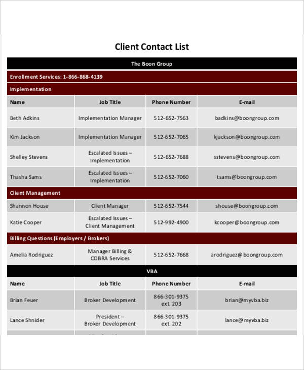 Client List Template - 9+ Free Word, PDF Format Download