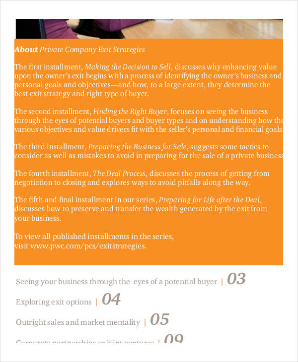 Exit Strategy Templates - 9+ Free PDF Format Download