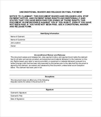 Lien Release Form - 8+ Free Word, PDF Documents Download