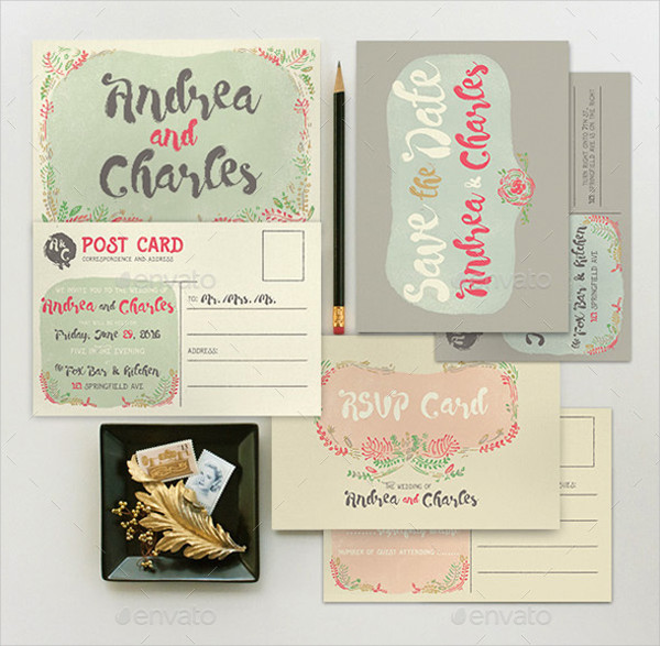 Postcard Wedding Invitations 7 Free PSD Vector AI EPS Format Download