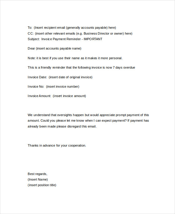 Payment Reminder E mails