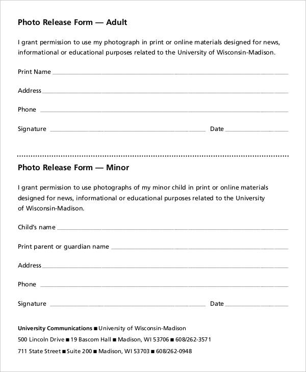 Photo Release Form Template - 9+ Free PDF Documents Download