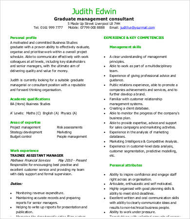 7+ Management Consulting Resume Templates - PDF, DOC