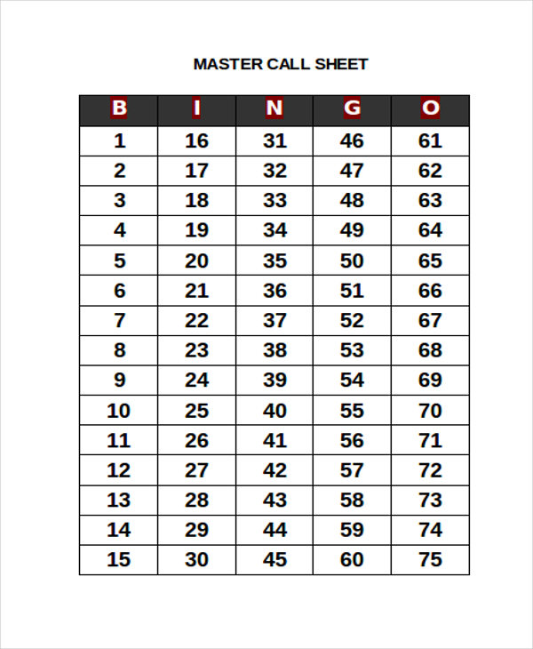 20 Call Sheet PDF Word Apple Pages