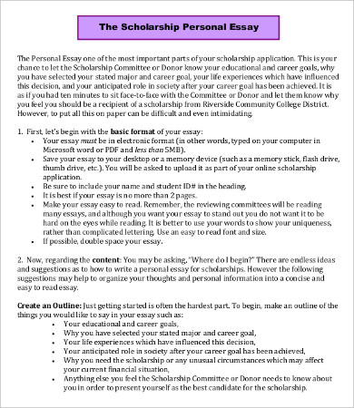 Scholarship Essay Template - 8+ Word, PDF Documents Download