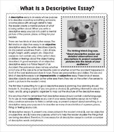 Descriptive Essay Template - 8+ Free Word, PDF Documents Download