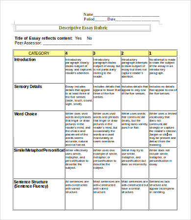 Descriptive Essay Template - 8+ Free Word, PDF Documents Download