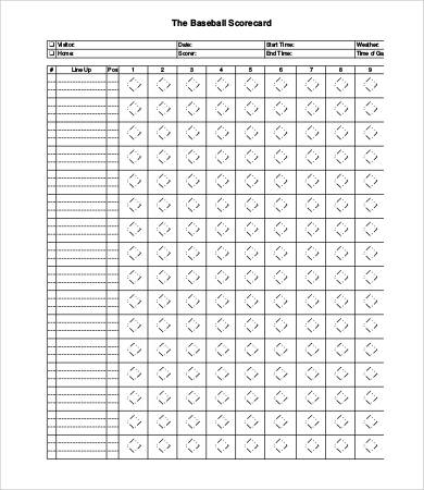 Baseball Score Sheet - 8+ Free PDF Documents Download