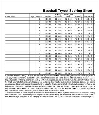 Baseball Score Sheet - 8+ Free PDF Documents Download