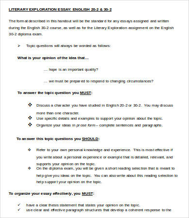 13+ Literary Essay Templates in Word | Google Docs | Apple Pages | PDF