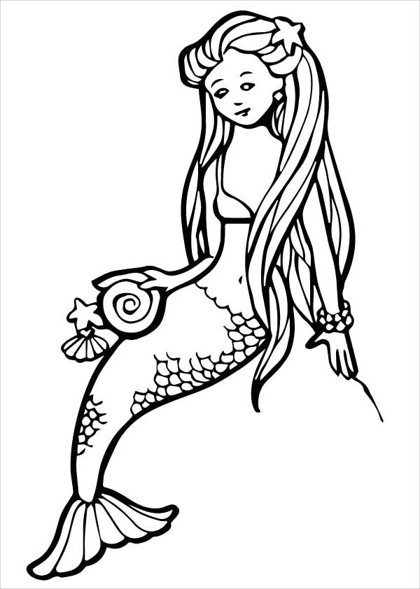 7 Mermaid Coloring Pages